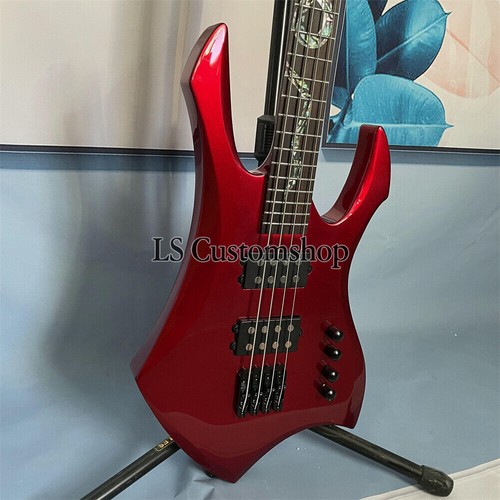 Handcraft Unique Crow Bass Electric Guitar Frank Metallic Red 4 String ...