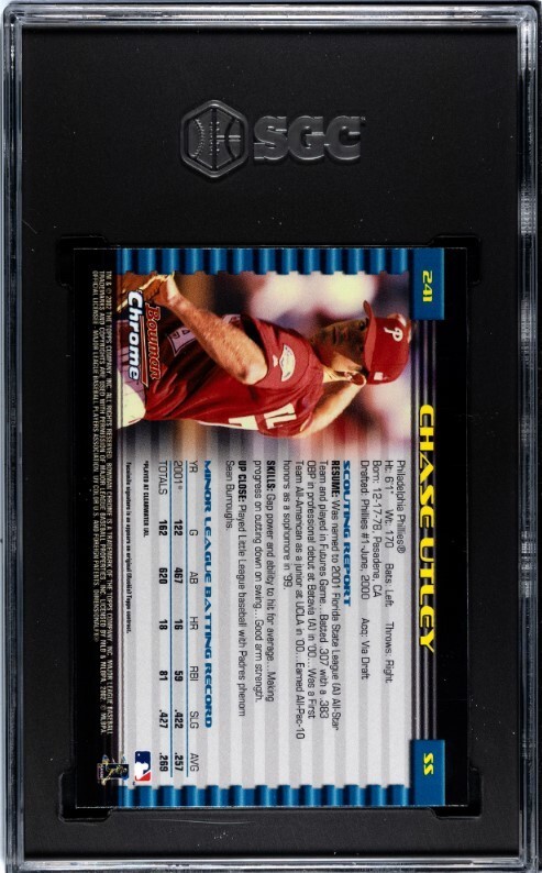 CHASE UTLEY 2002 Bowman Chrome #241 Rookie Card RC SGC 10 Population 1 ...