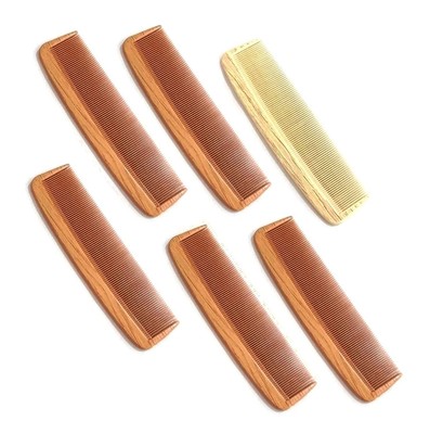 Premium Plastic Brown Pocket Combs with Wooden Print (Set of 6) | eBay