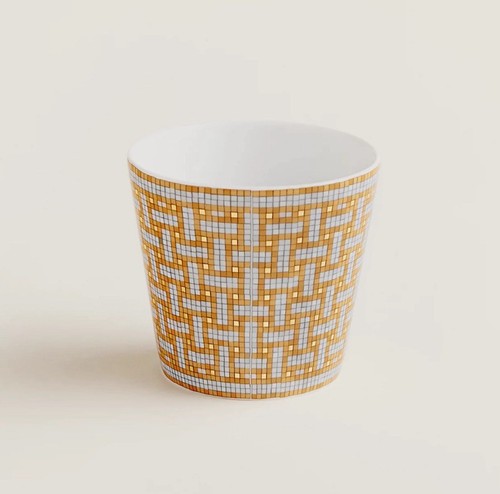 Hermes Tumbler Cup Mosaique Pattern with 24 Gold $195 | eBay