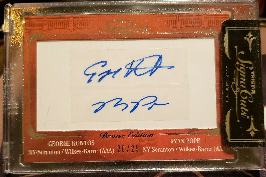 George KONTOS Ryan POPE 2011 Tristar SignaCuts DUAL Cut AUTO Autograph ...