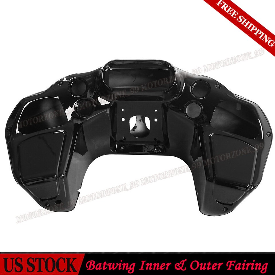 Vivid Black Front Inner & Outer Fairings Fit For Harley CVO Road Glide ...