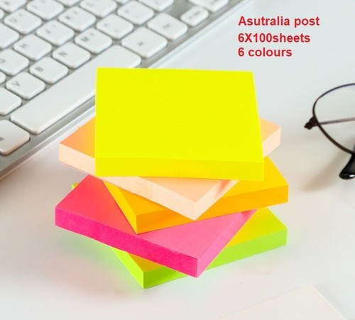 6X100sheets 6 bright color sticky notes 76mmX76mm | eBay