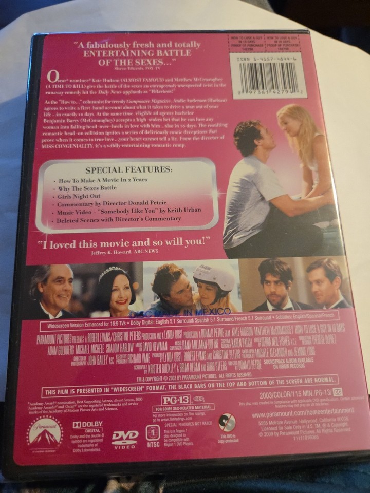 How to Lose A Guy In 10 Days (DVD 2003)- Brand New Factory Sealed | eBay UK