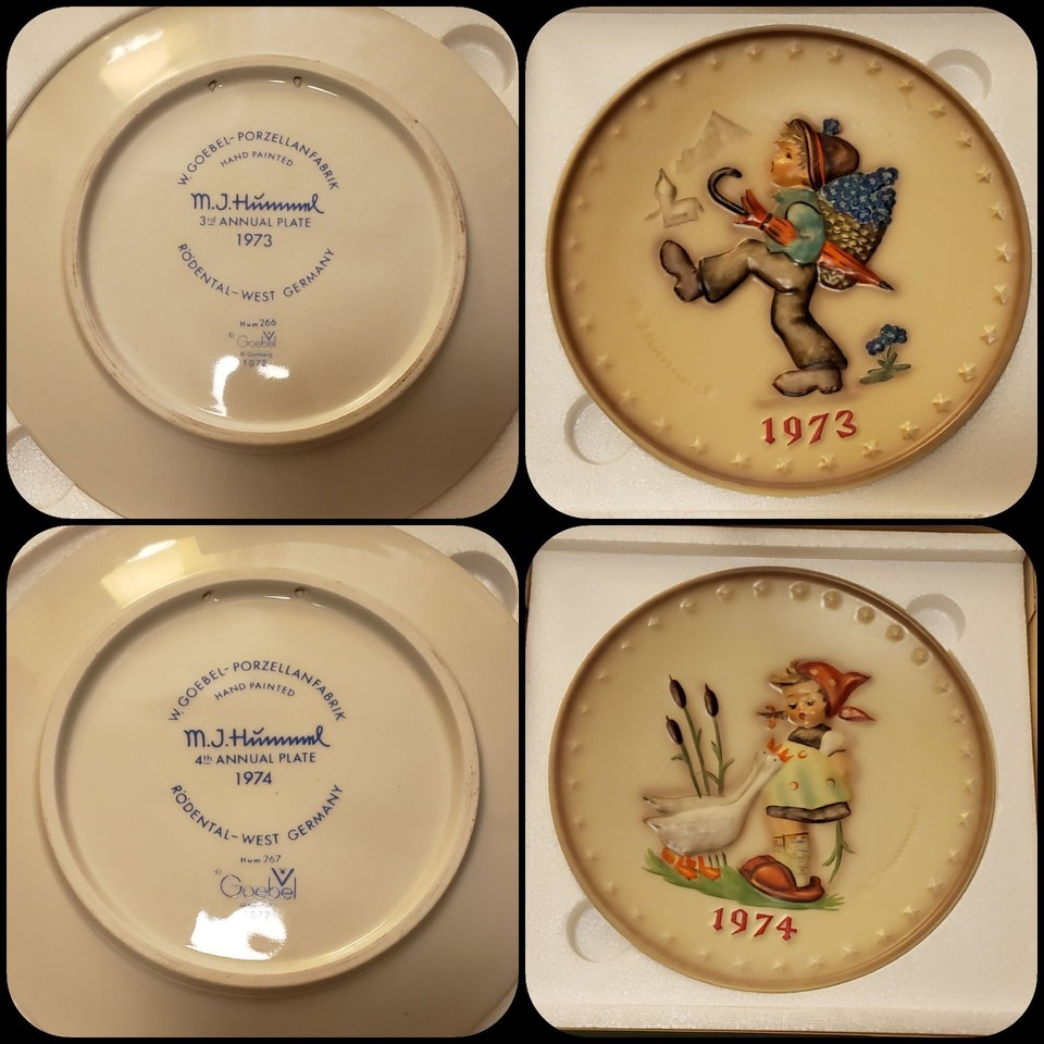 Hummel Plates. 7.5" 1971-79. M.J. Hummel Annual Plates. 9 in all ...