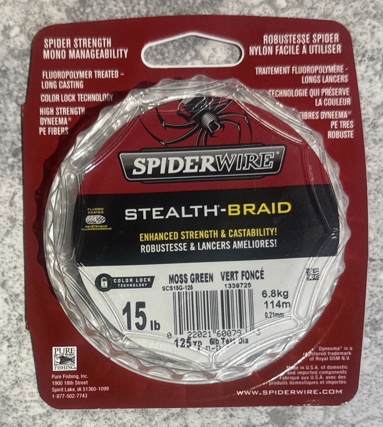 Spider Wire Stealth Braid 15 LB 125 YD | eBay