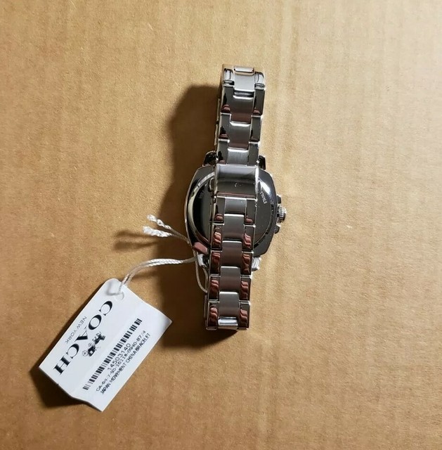 Coach Women's Watch Silver-tone Bracelet Glitz BOYFRIEND 14503140 34mm ...