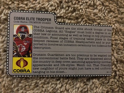 1985 GI Joe Crimson Guard File Card | eBay