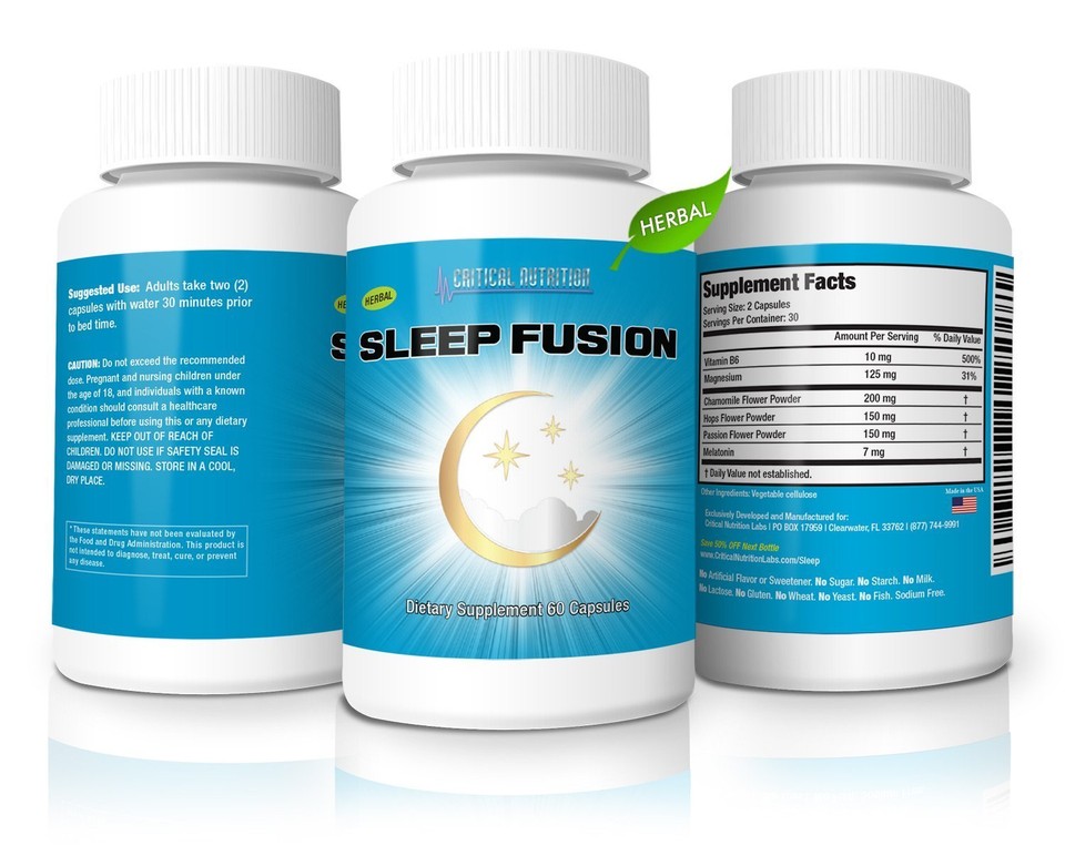 Herbal Natural Supplement Sleep Fusion All-Natural Sleep Aid 60 Cap 1 ...