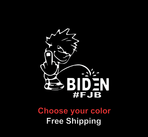 CALVIN PEE On Joe Biden #FJB Funny Car Vinyl Window Decal Sticker JDM ...