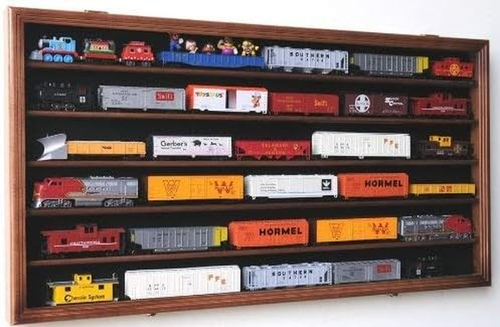 HO Scale Model Train Display Case Cabinet Wall Rack W/98% UV Protection ...