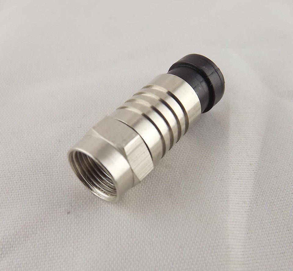 1pcs F-Type Compression RG6 Dual Shield Coax Cable Connector Fitting ...