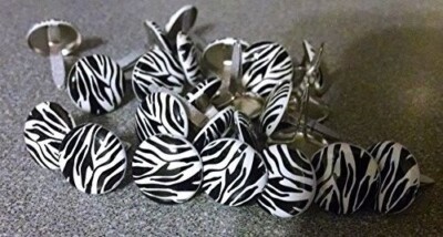 Round Zebra Print Black/white Scrapbooking Brads | eBay