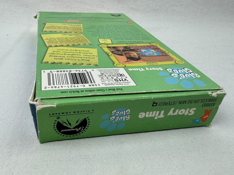 Blues Clues Story Time VHS 1998 Play Along With Blue Nick Jr Orange ...