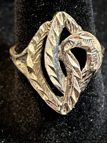 Vintage Sterling Silver Marcasite Cut Out Leaf Women’s Ring | eBay