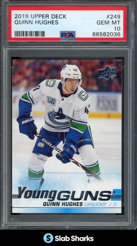 2019 UPPER DECK #249 QUINN HUGHES YOUNG GUNS RC ROOKIE PSA 10 | eBay