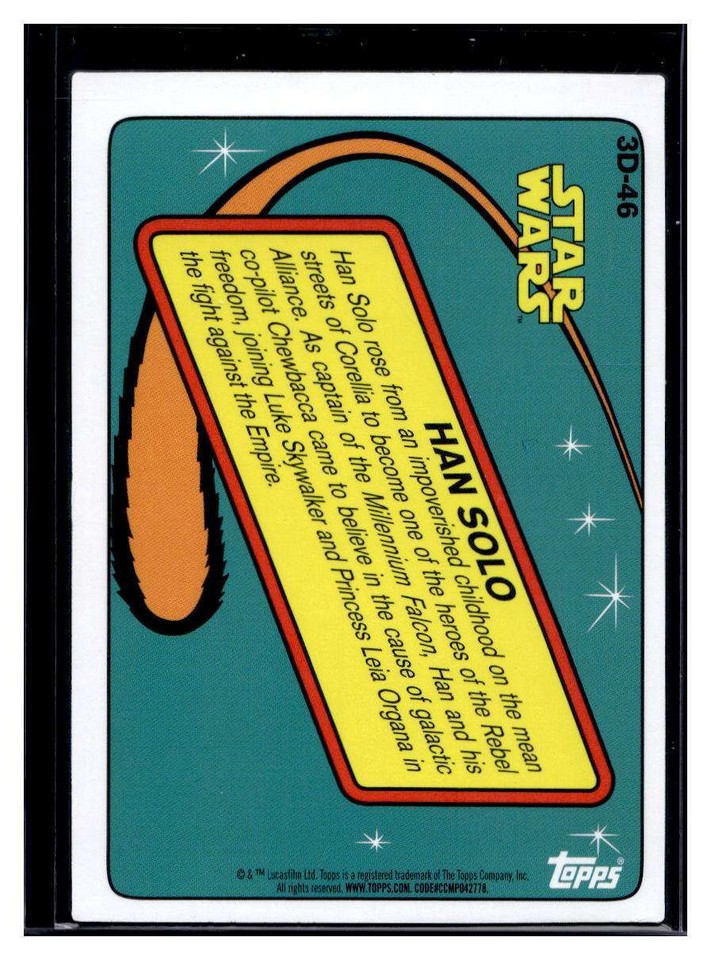 2020 Topps On Demand Star Wars 3D 3D-46 Han Solo Card (Qty) | eBay