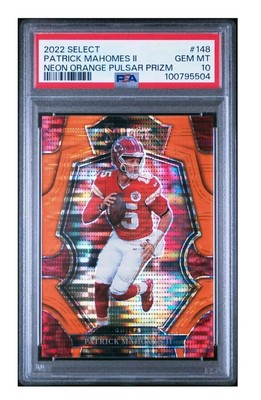 Patrick Mahomes 2022 Select Neon Orange Pulsar Prizm #20 /7 PSA 10 | eBay