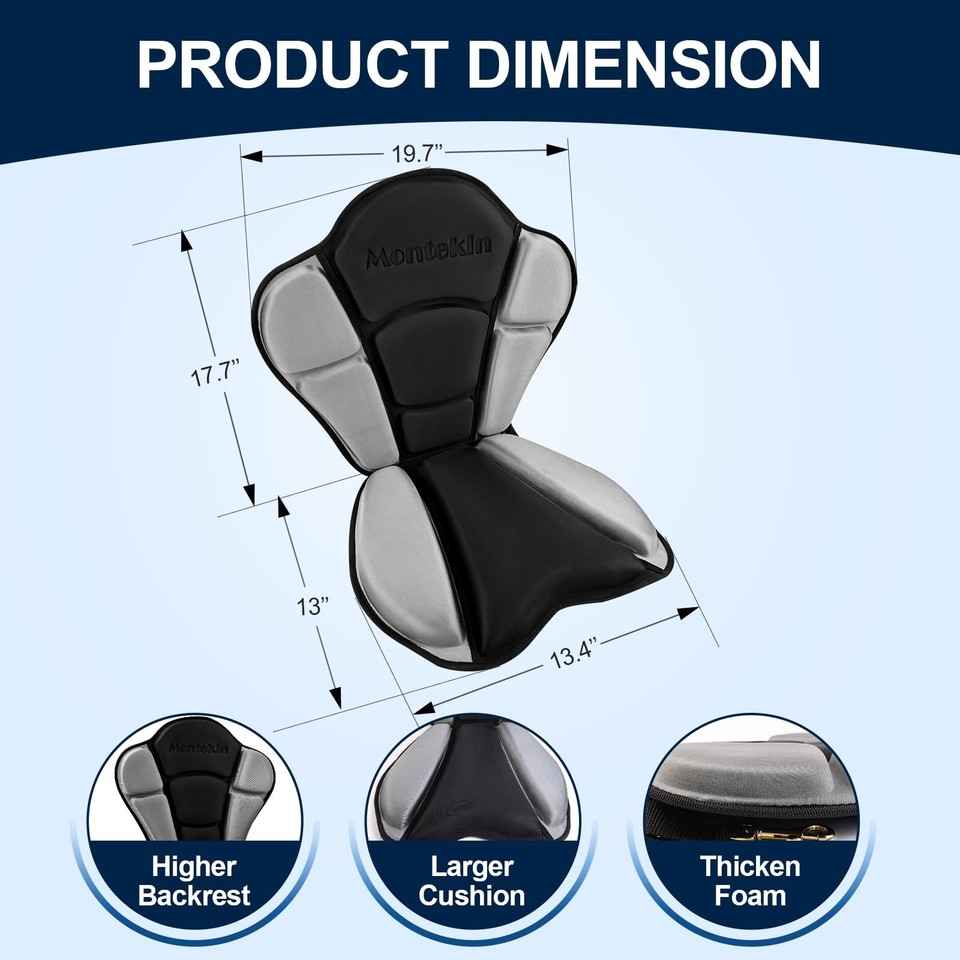 Thickened Kayak Seat with Back Support, Sit On Top Cushioned Canoe ...