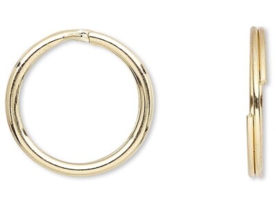 Split Ring, 100 Gold Plated Steel 15mm Round Split Rings Key Chain ...