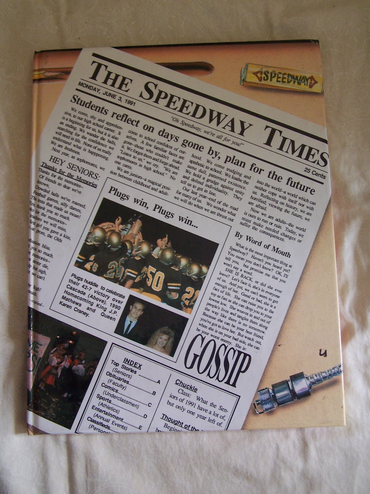 1991 SPEEDWAY HIGH SCHOOL YEARBOOK SPEEDWAY, INIDIANA CHAMPION UNMARKED ...