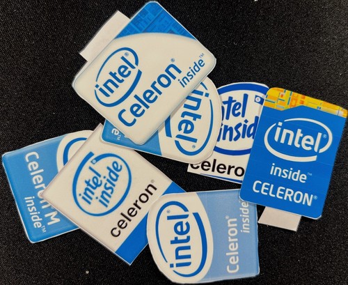 Intel Celeron matte vinyl stickers set of 5 1.25" by 1.5" | eBay