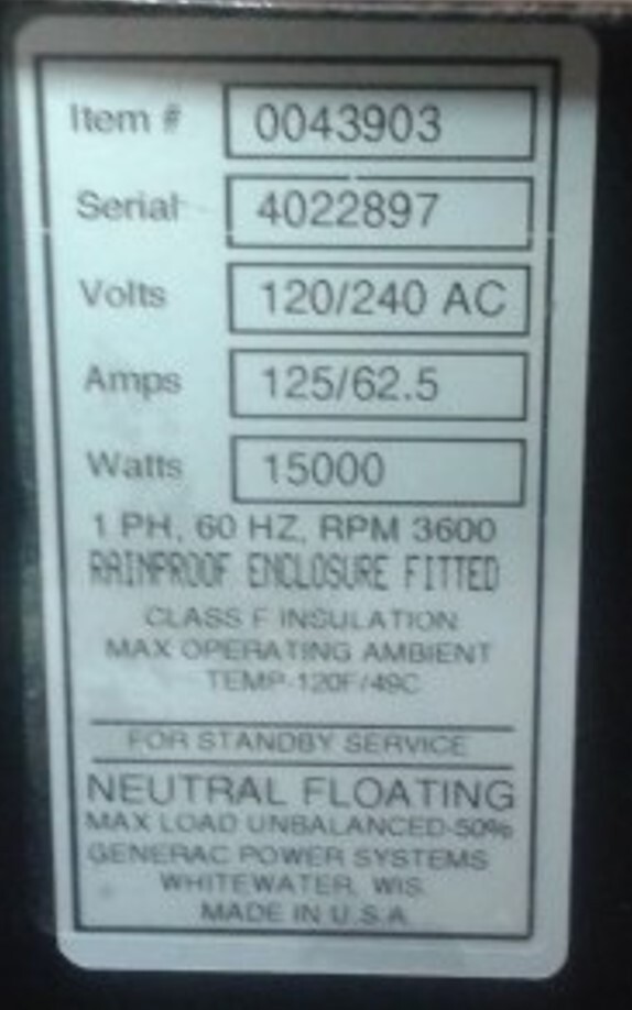 Guardian Generac Whole house Generator 15Kw LP or Natural Gas | eBay