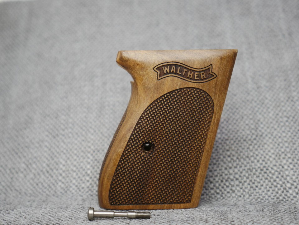 Walther PPK wraparound walnut grip/grips custom design "checkered ...