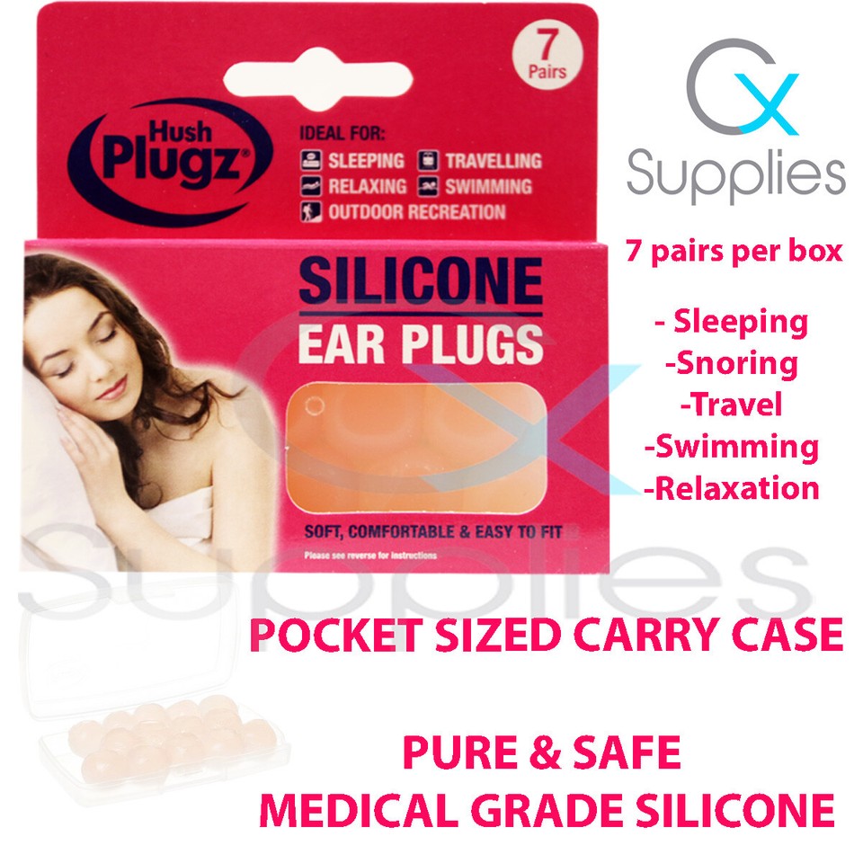HUSH PLUGZ SILICONE EAR PLUGS ⭐UP TO 10X7 PAIRS⭐ Earplugz Sleep Noise ...