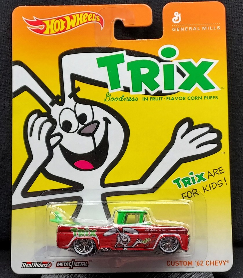 Hot Wheels Custom 62 1962 Chevy Pickup Truck Trix General Mills w/RRs ...