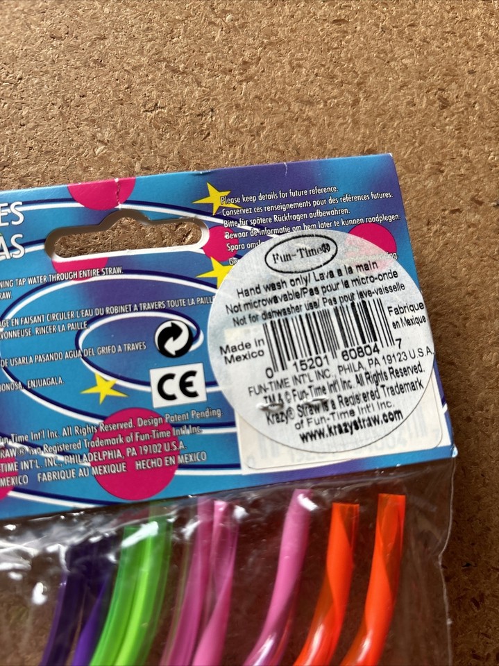 Vintage Krazy Straw Reusable Twirly Straws Curvy 80’s 90s Colorful 22 ...