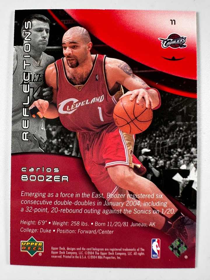 2003-04 Upper Deck Triple Dimensions Reflections Carlos Boozer #11 Ruby ...