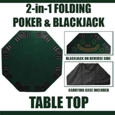 48" Green Octagon Folding Table Top - Poker & Blackjack Layouts ...
