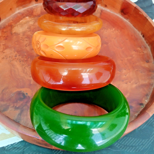 LOT of 5 Vintage Bakelite Phenolic Resin Bracelets | eBay