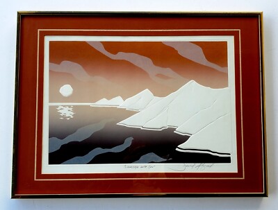 Vintage Large-Format David Allgood Embossed Serigraph Landscape with ...