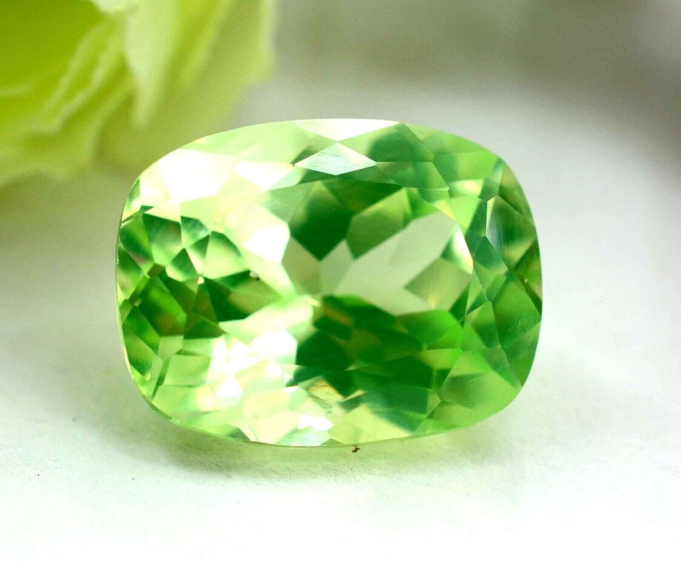 7.55Ct Natural Certified Light Green Spinel Cushion Cut Loose Gemstone ...