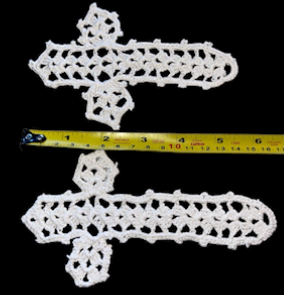 VTG Crocheted White Cross Bible Bookmarks Crucifix Religious Jesus ...