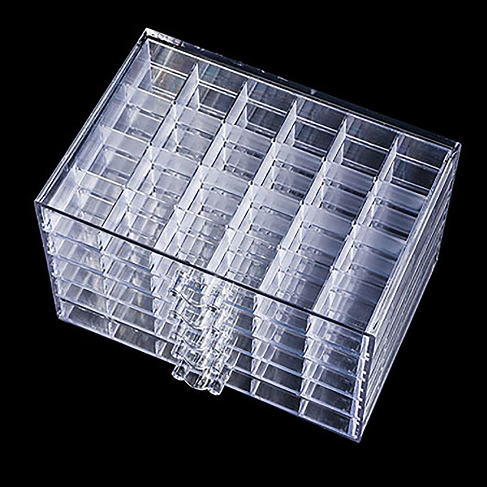 120 Grids Nail Art Storage Case 5-layer Drawer Acrylic Clear Organizer ...