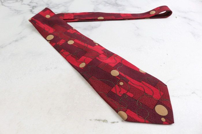 Gianni Versace Necktie Dot Check Panel Pattern Silk Red Mens 3.5 in ...