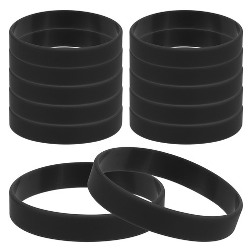 Silicone Rubber Bracelet, 12 Pcs Solid Wristband, Color Blank Rubber ...