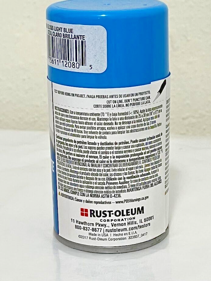 Testors Spray Paint ~ Gloss Light Blue 1208T ~ Enamel 3oz Rust-Oleum ...