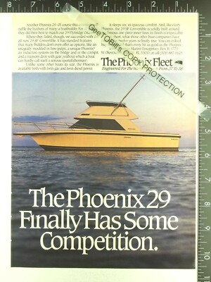 1988 ADVERTISING for Phoenix 29 Flybridge Cruiser Boat Yacht 1989 1990 ...
