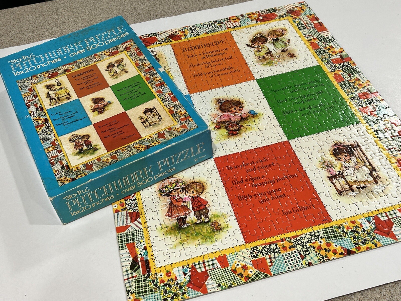 Vintage 1970s Sta-Tru Patchwork Puzzle 500 Pc A Good Recipe Little ...