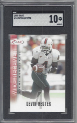 2005 Sage football card 24 Devin Hester Miami Chicago Bears SGC 10 ...