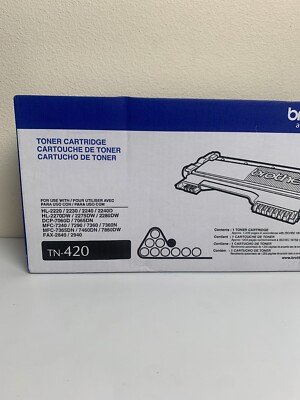 Brother TN420 Black Toner Cartridge Genuine Original Authentic OEM TN ...
