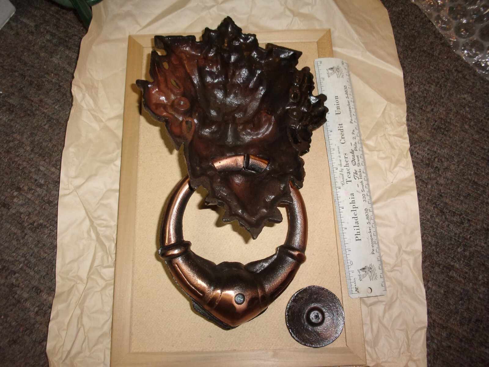 Huge Vintage Cast Iron Mid Evil Devil Face Figural Door Knocker Vintage ...