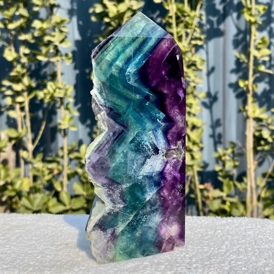 291G Large Natural colored fluorite crystal obelisk healing specimen ...