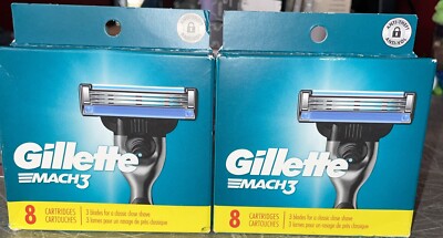 Gillette Mach 3 Razor Blades Refills 8 Replacement Cartridges ...