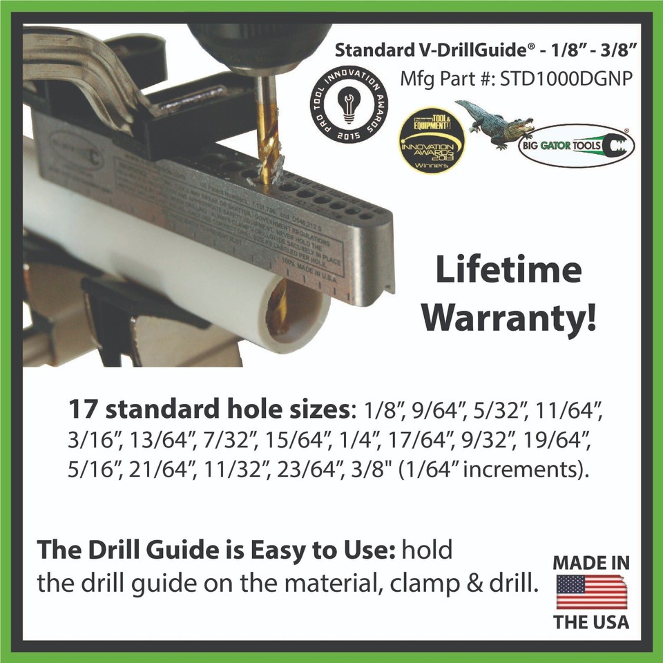 Drill guide - Helps drill gun parts, barrels, pistols, sites, slings ...