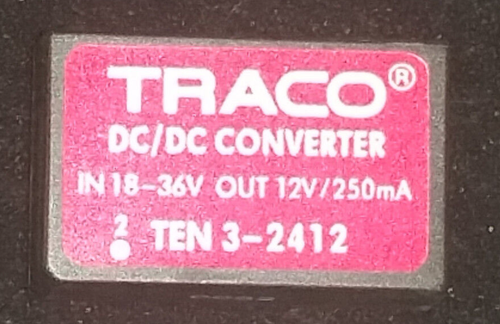 TRACO DC/DC Converter TEN 3-2412 3W input 18-36V output 12V/250mA NOS ...